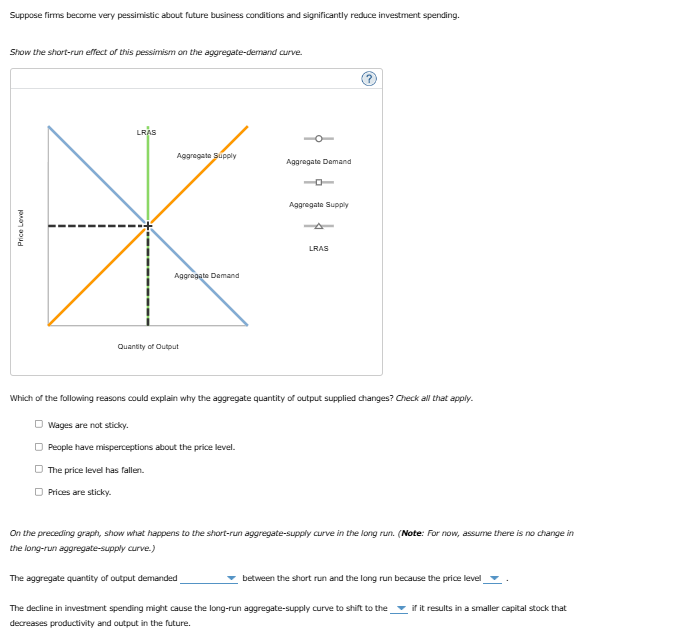 Solved Suppose firms become very pessimistic about future | Chegg.com