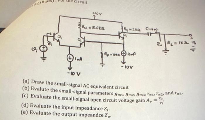 (a) Draw the small-signal AC equivalent circuit (b) | Chegg.com