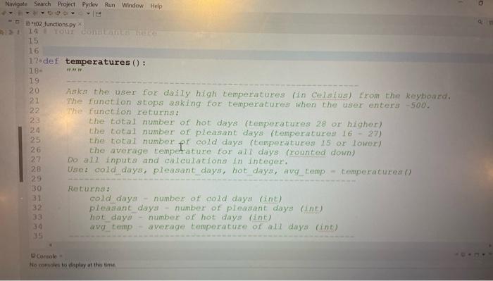 Solved Navigate Search Project Pyder Run Window Help = en | Chegg.com