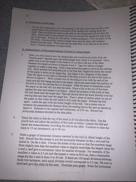 Experiment 3: Projectile Motion Introduction A | Chegg.com