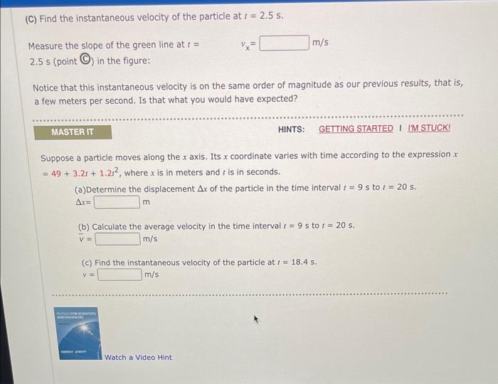 Solved A particle moves along the x axis. Its position | Chegg.com