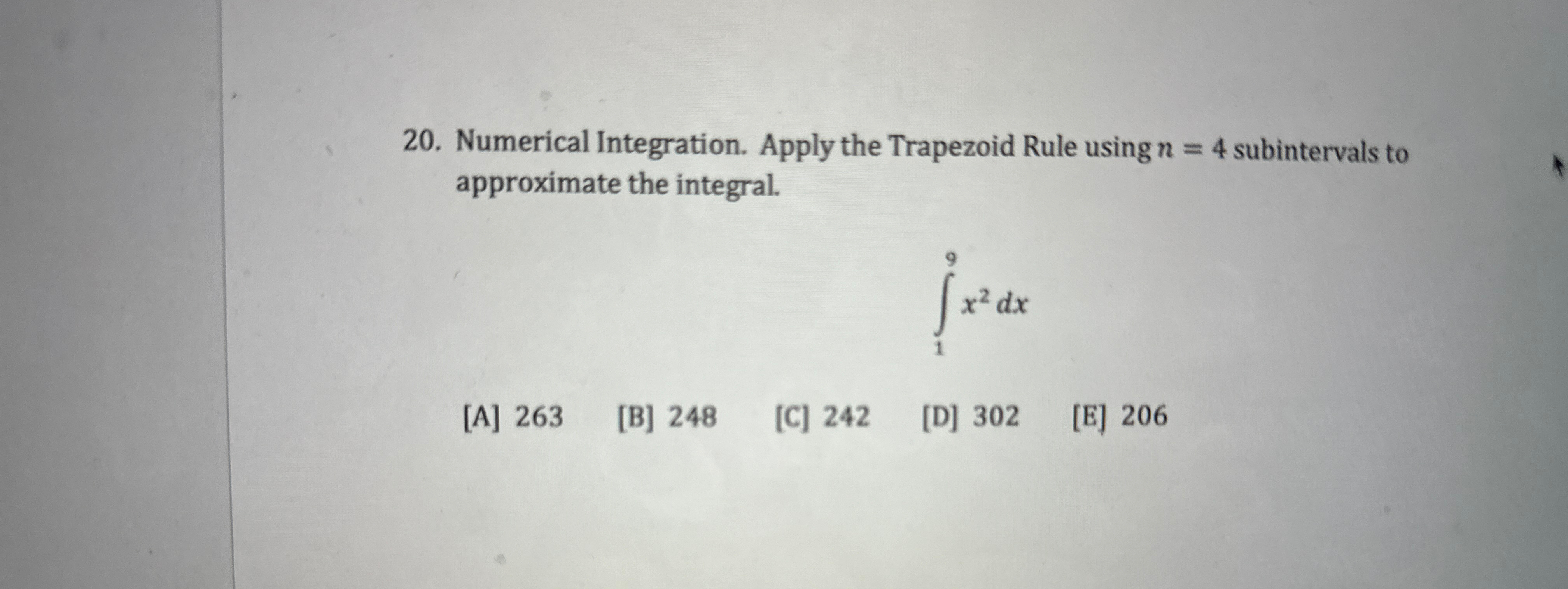 Solved Numerical Integration. Apply the Trapezoid Rule using | Chegg.com