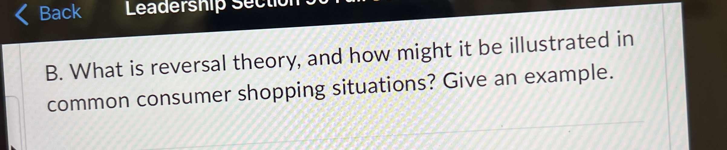 Solved BackLeadersnıpB. ﻿What is reversal theory, and how | Chegg.com