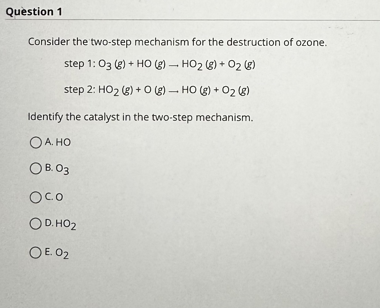 Solved Quèstion 1Consider the two-step mechanism for the | Chegg.com