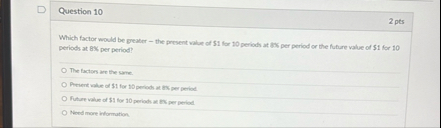 Solved Question 102 ﻿ptsWhich factor would be greater - ﻿the | Chegg.com