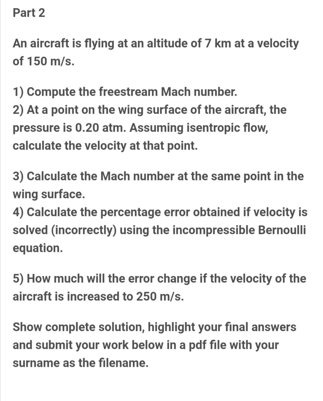 Solved Part 2 An aircraft is flying at an altitude of 7 km | Chegg.com