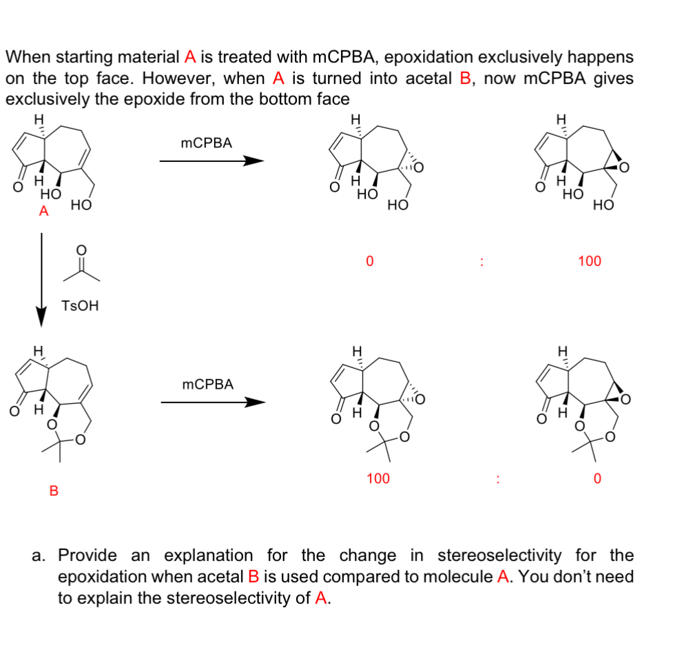 Solved When starting material A ﻿is treated with mCPBA, | Chegg.com