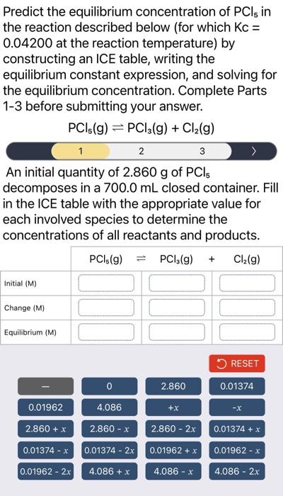 Solved Predict the equilibrium concentration of PCl5 in the | Chegg.com