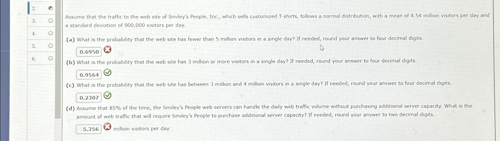 Solved Assume that the traffic to the web site of Smiley's | Chegg.com