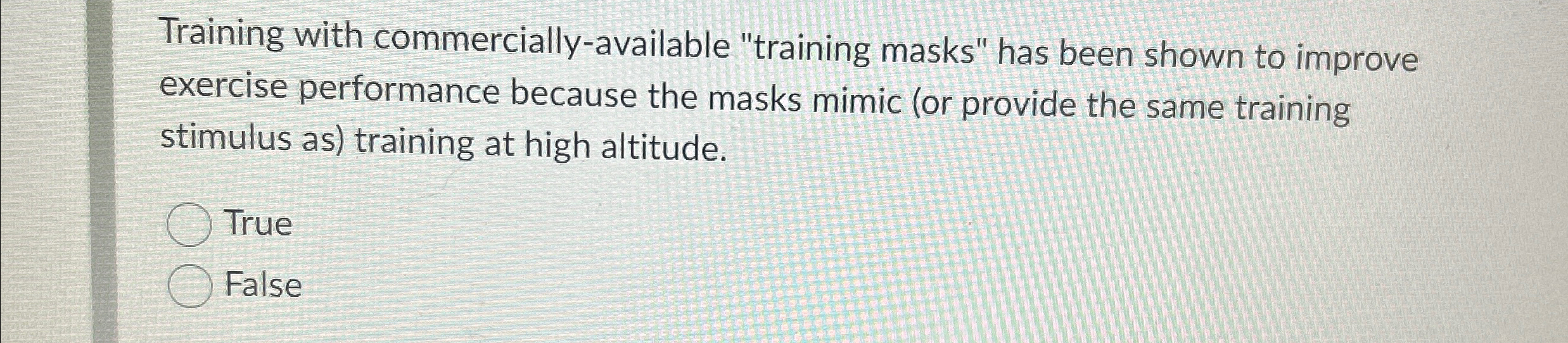 Solved Training with commercially-available "training masks" | Chegg.com