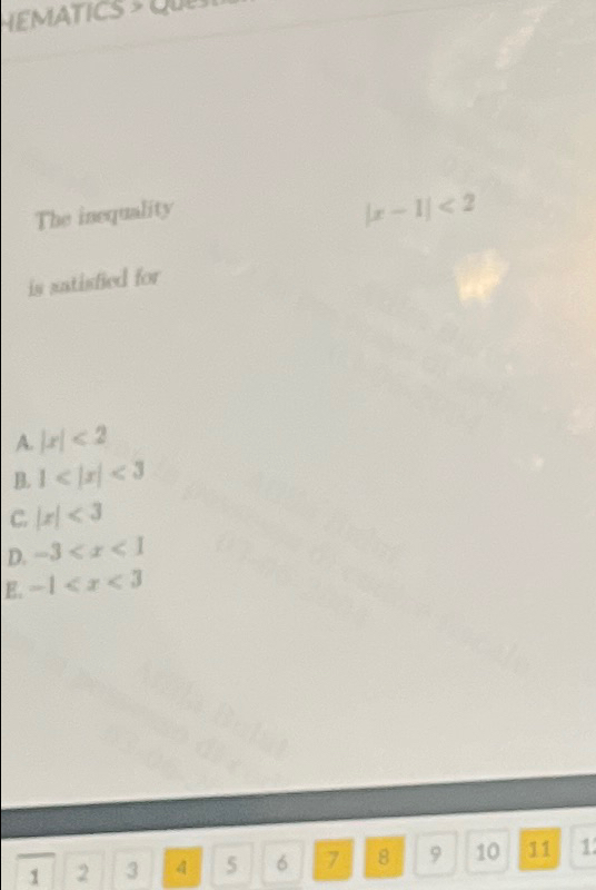 Solved The incyuality |x-1|