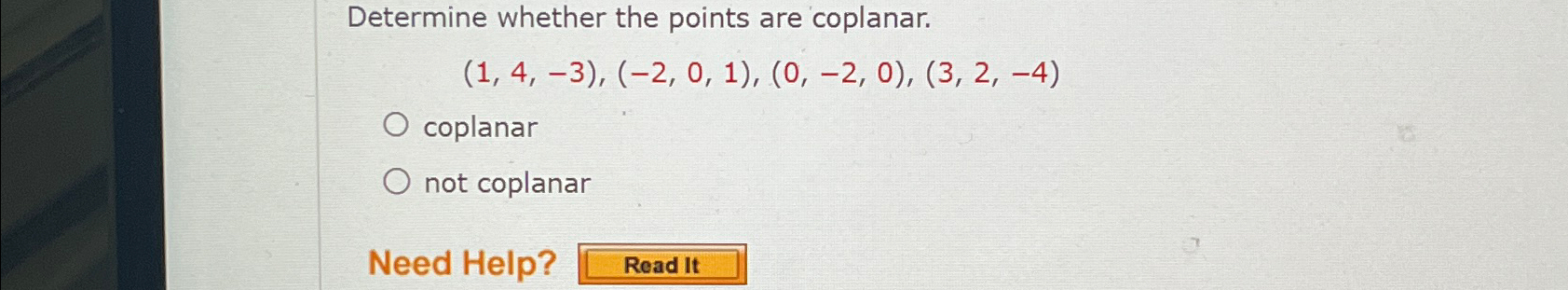 Solved Determine whether the points are | Chegg.com