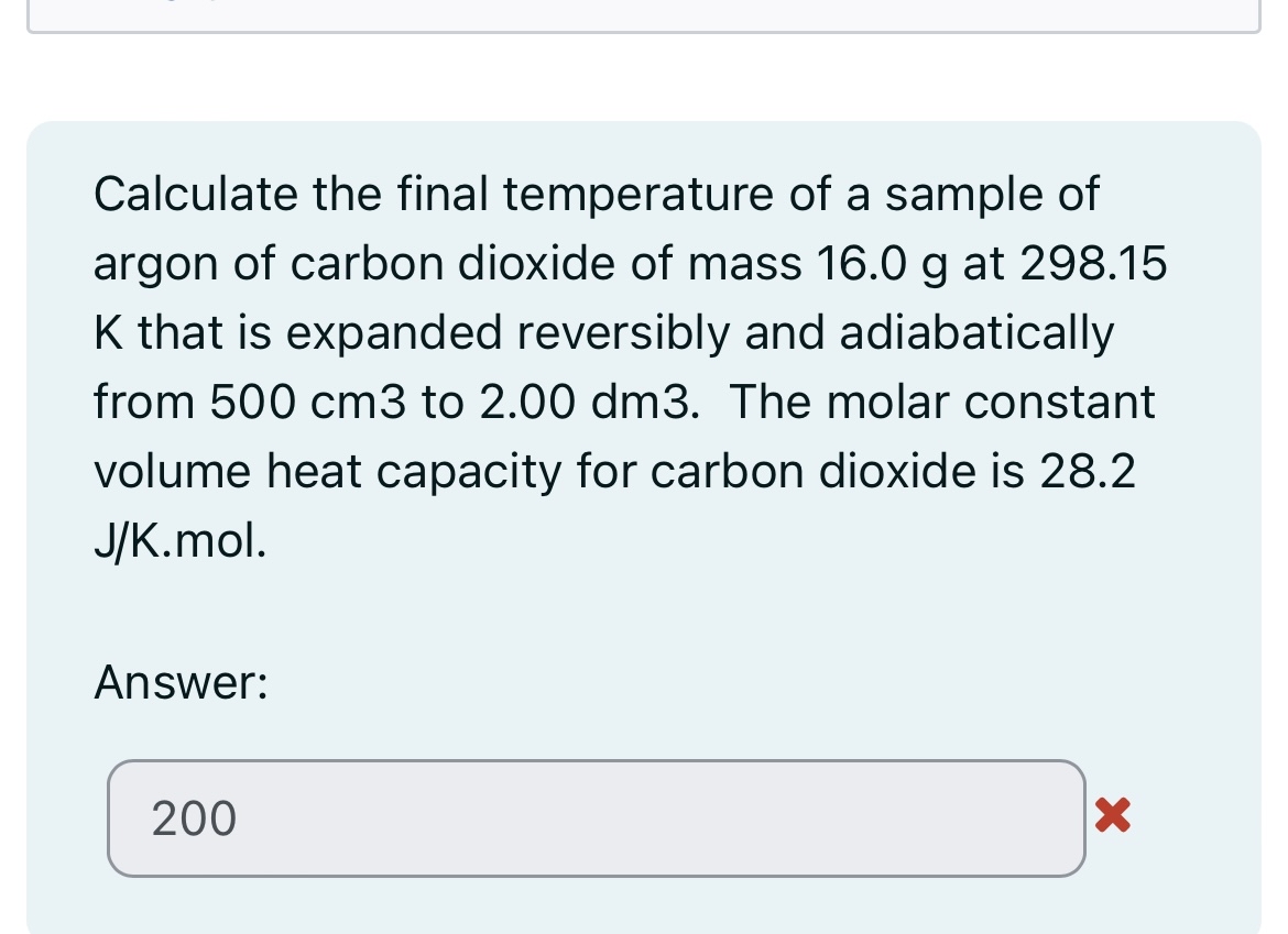 Solved Calculate the final temperature of a sample of argon | Chegg.com