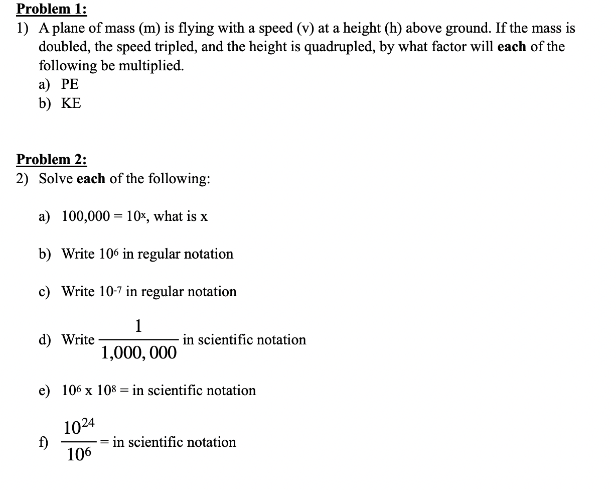 Solved Problem 1:Problem 1:A plane of mass ( ﻿m ) ﻿is flying | Chegg.com