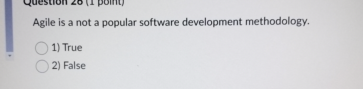 Solved Agile is a not a popular software development | Chegg.com