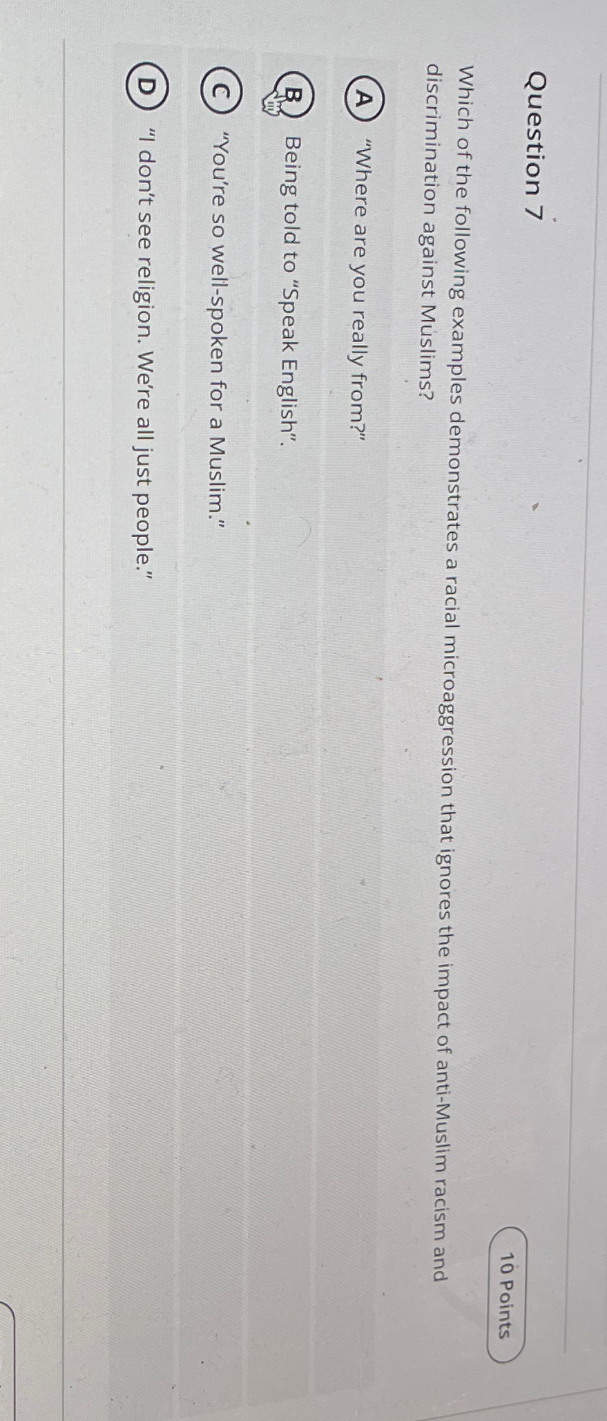 Solved Question 7Which of the following examples | Chegg.com