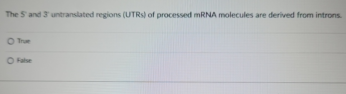 Solved The 5' ﻿and 3' ﻿untranslated regions (UTRs) ﻿of | Chegg.com