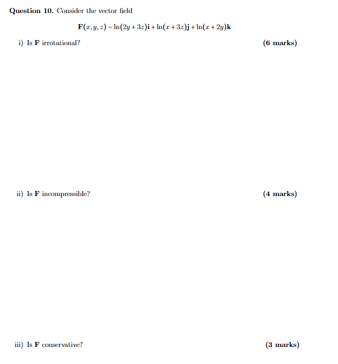 Solved Question 10. ﻿Consider the vector | Chegg.com
