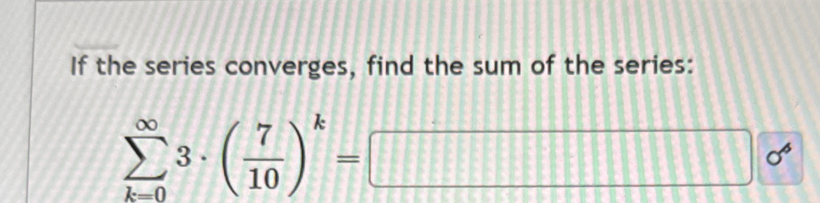 Solved If the series converges, find the sum of the | Chegg.com