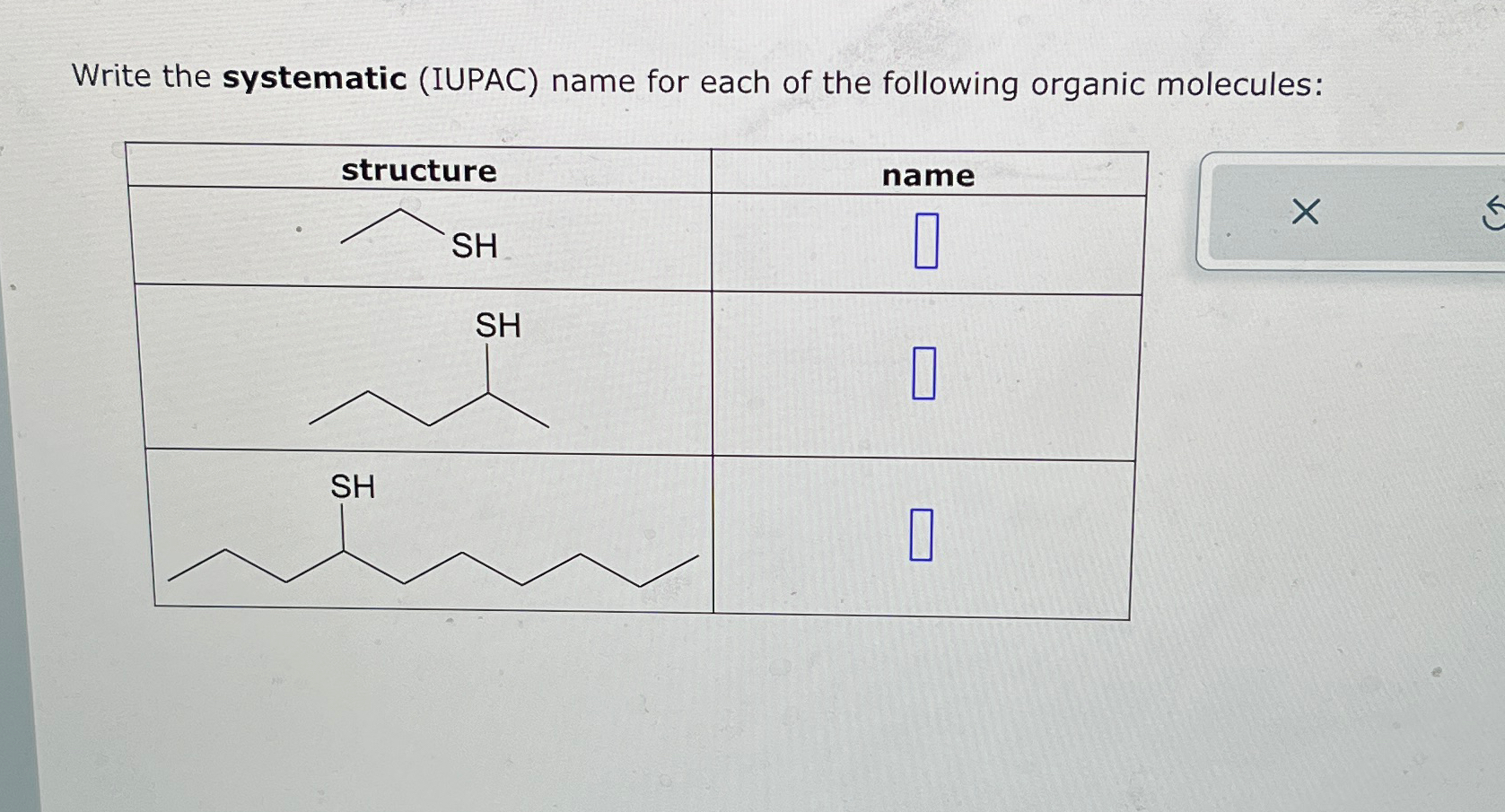 Write the systematic (IUPAC) ﻿name for each of the | Chegg.com