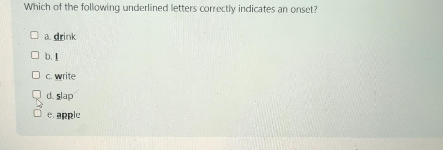 Solved Which of the following underlined letters correctly | Chegg.com