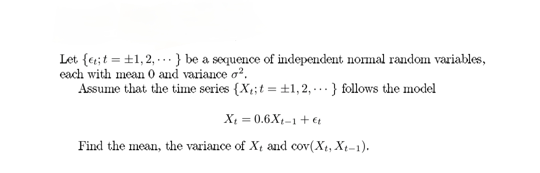 Solved Let {εlont;t=+-1,2,cdots} ﻿be a sequence of | Chegg.com
