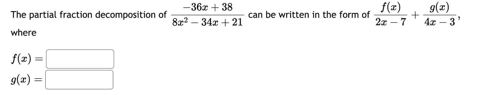 Solved The partial fraction decomposition of | Chegg.com