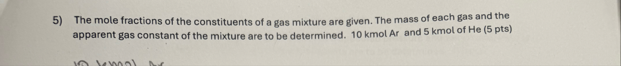Solved The mole fractions of the constituents of a gas | Chegg.com