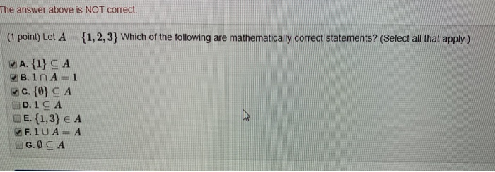Solved The answer above is NOT correct. (1 point) Let A = | Chegg.com