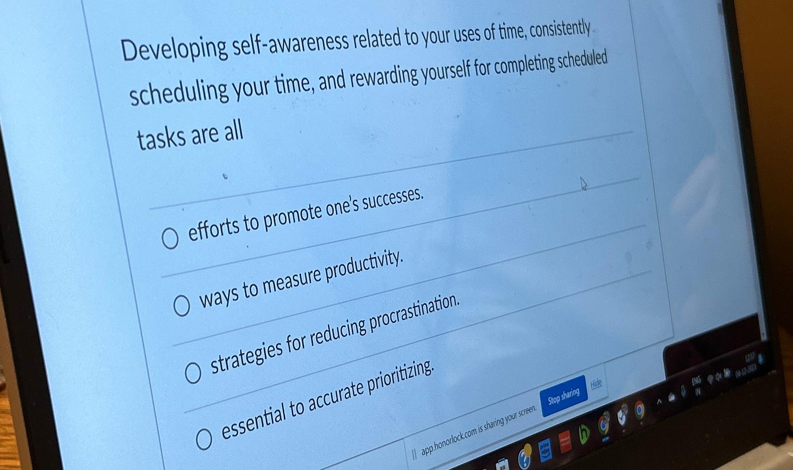 Solved Developing self-awareness related to your uses of | Chegg.com