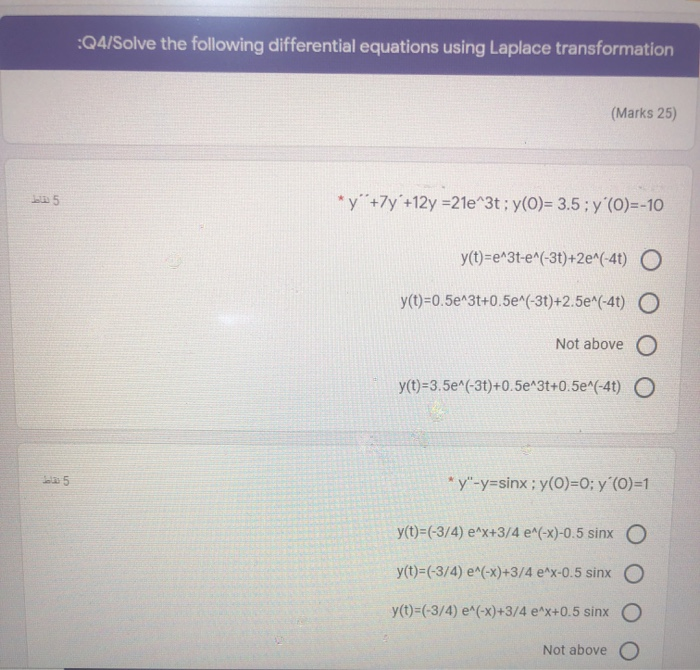Solved :Q4/Solve the following differential equations using | Chegg.com