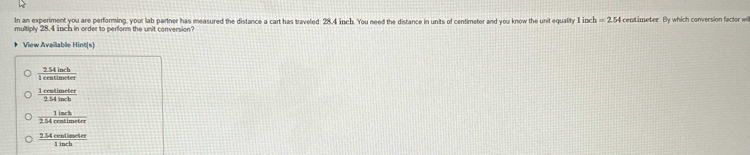 Solved View Available Hint(s)Hint 1. ﻿Which unit in the | Chegg.com