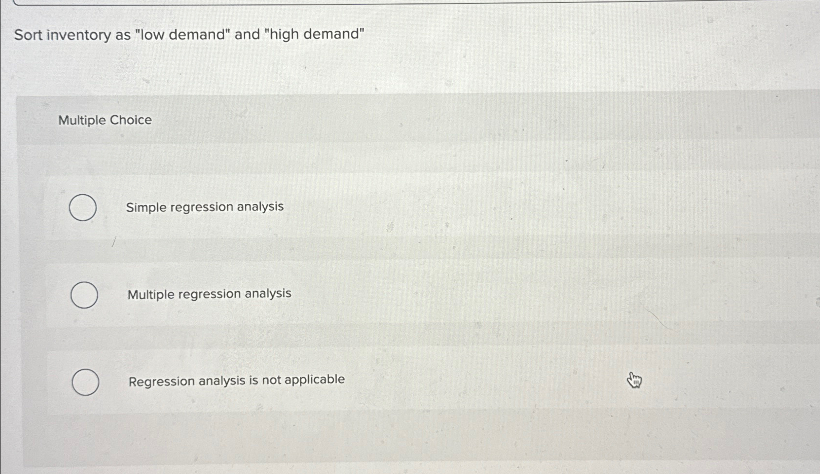 Solved Sort inventory as "low demand" and "high | Chegg.com