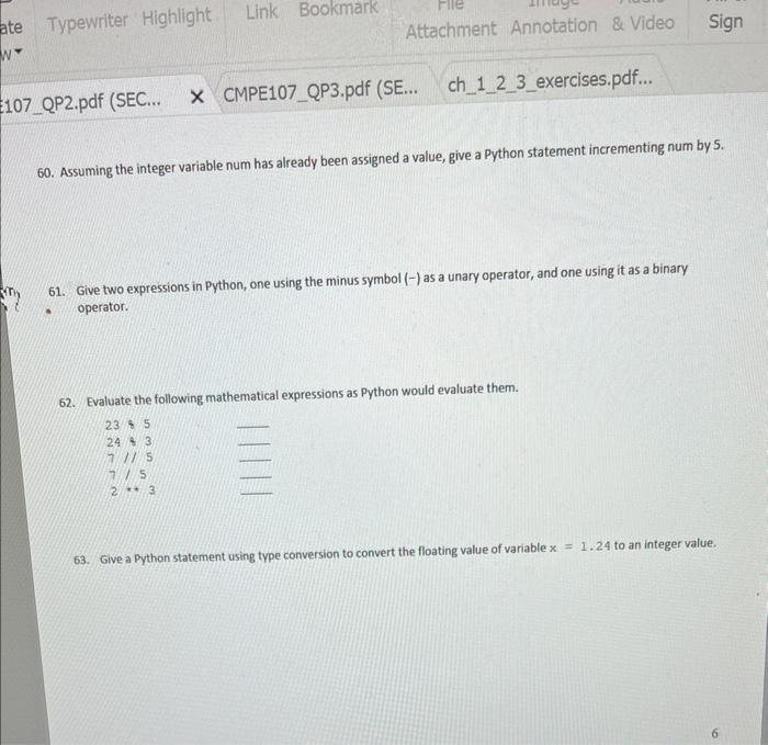 Solved True/False Questions 1. True or False? in Python, a | Chegg.com