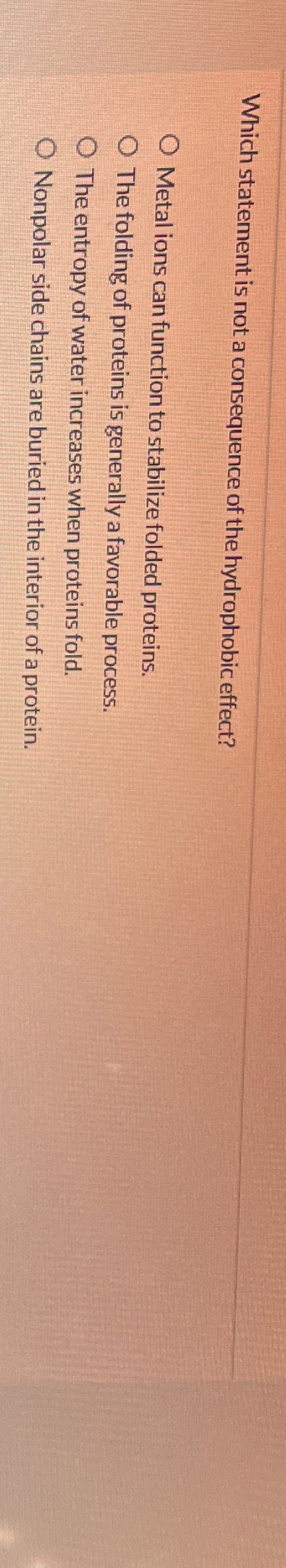 Solved Which statement is not a consequence of the | Chegg.com
