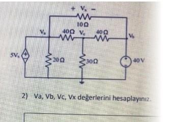 Solved Va, Vb, Vc, Vx değerlerini hesaplayınız. | Chegg.com