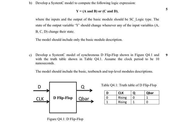 Solved b) ﻿Develop a SystemC model to compute the following | Chegg.com