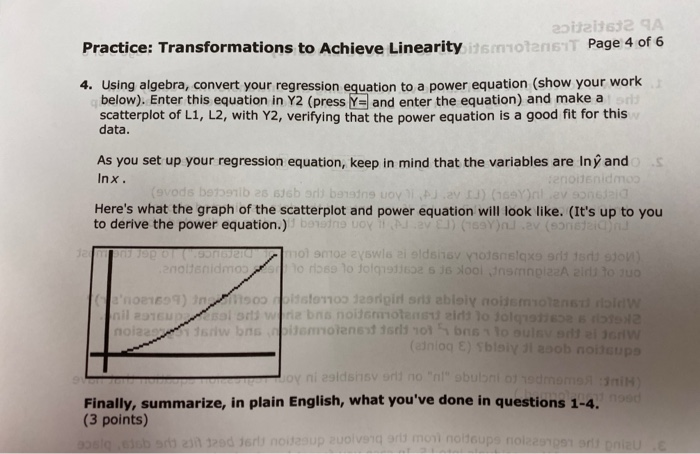 Practice Transformations To Achieve Linearity ਇੰਟsca