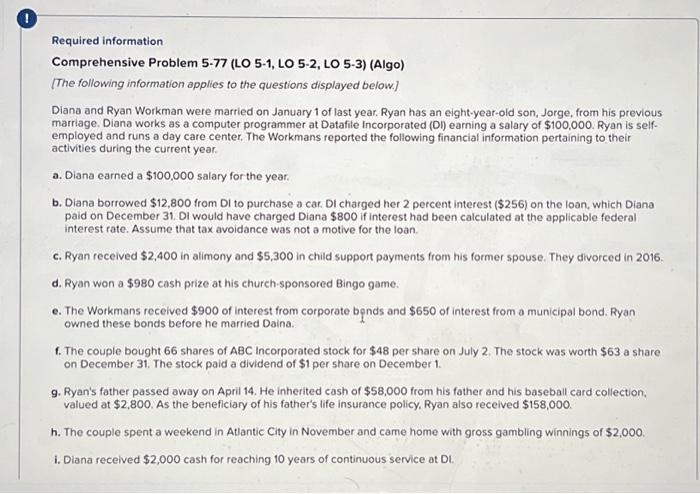 Solved Comprehensive Problem 5-77 (LO 5-1, LO 5-2, LO 5-3) | Chegg.com Solved Comprehensive Problem 5-77 (LO 5-1, LO 5-2, LO 5-3) | Chegg.com