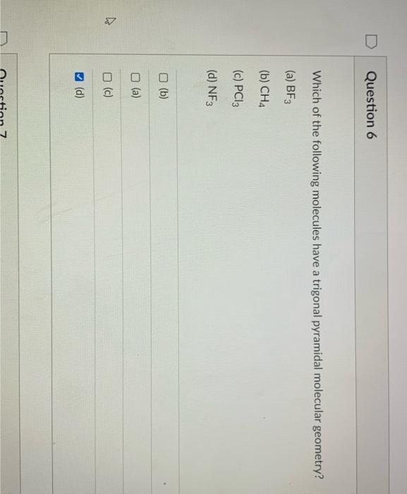 Solved Which of the following molecules have a trigonal | Chegg.com