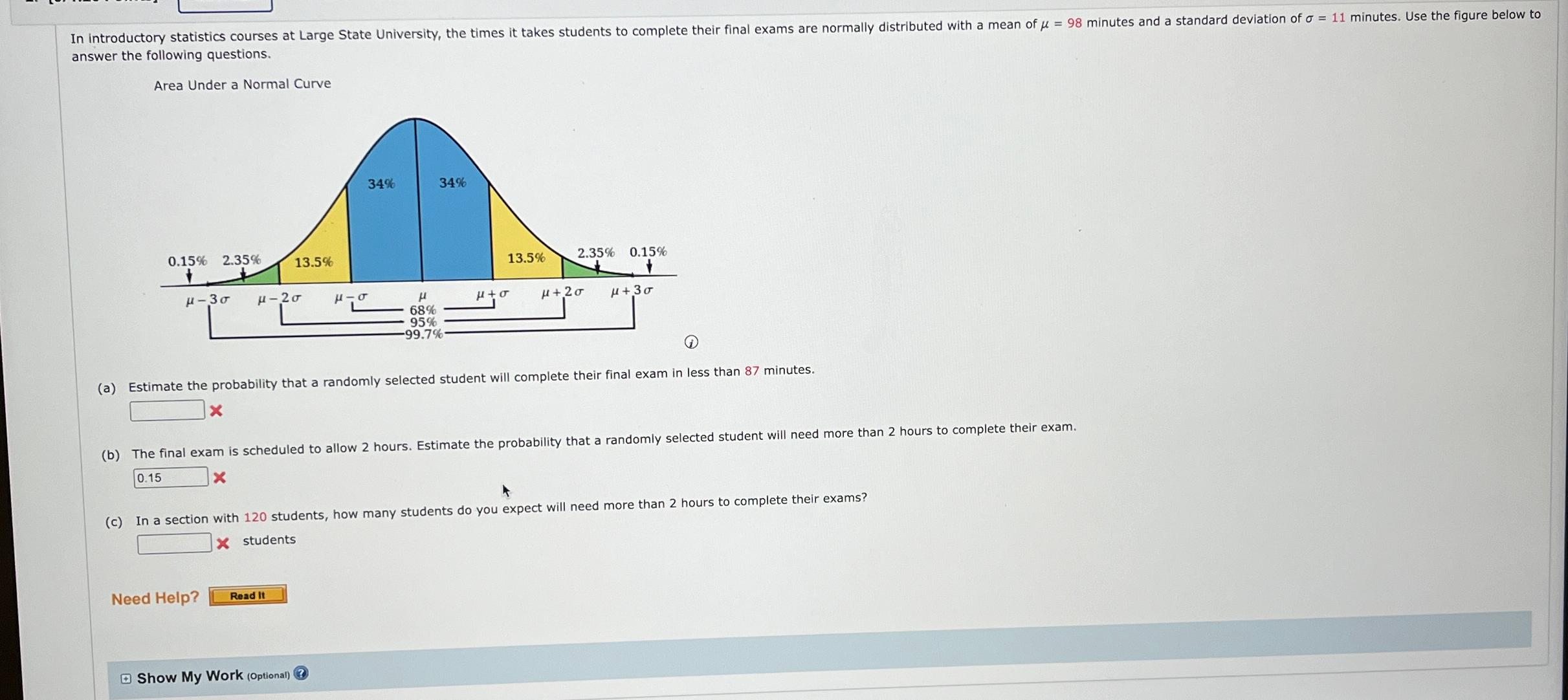 Solved answer the following questions.Area Under a Normal | Chegg.com