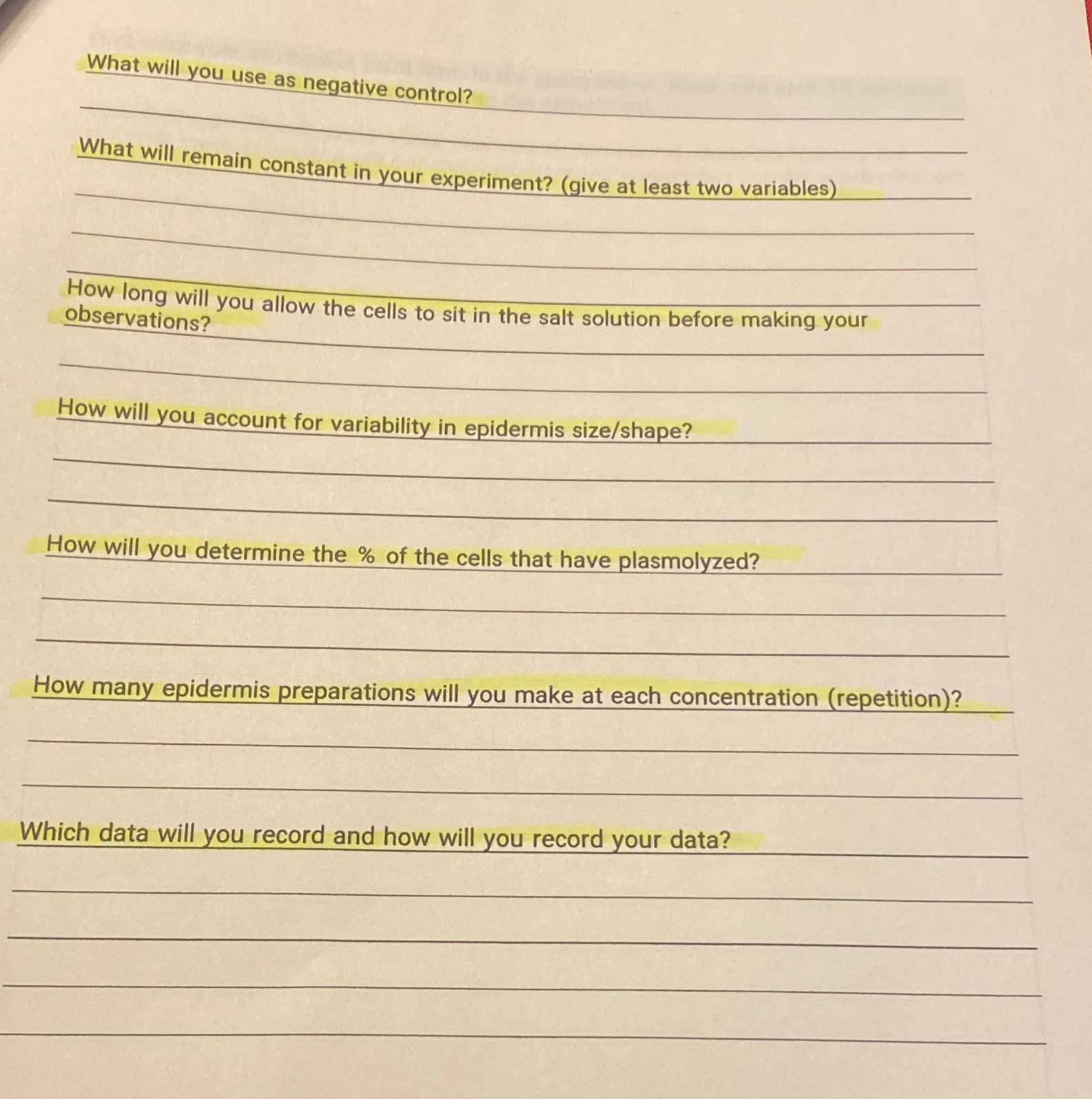 Solved Pre-lab question set 2: Design your own experiment in | Chegg.com