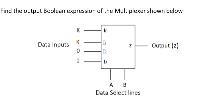 Solved Find The Output Boolean Expression Of The Multiplexer 4606