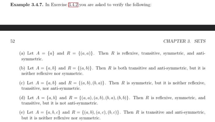 Solved Definition 3.4.5. Let R be a relation on a set A. (a) | Chegg.com Solved Definition 3.4.5. Let R be a relation on a set A. (a) | Chegg.com