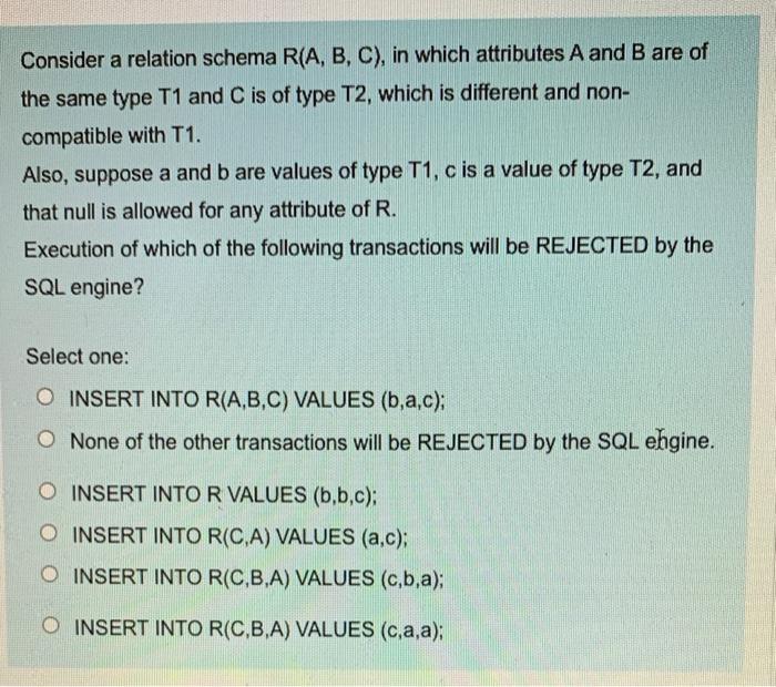 Solved Consider the following relation instance of Student: | Chegg.com