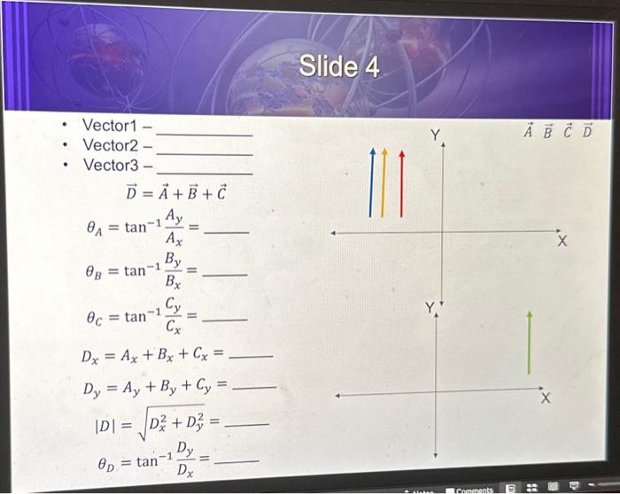 Vector1 - Vector2 - Vector3 - D=A+B+C | Chegg.com