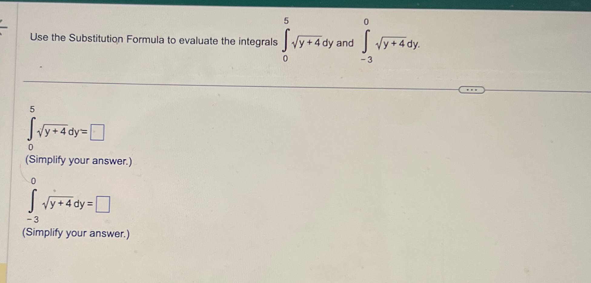 Solved Use the Substitution Formula to evaluate the | Chegg.com