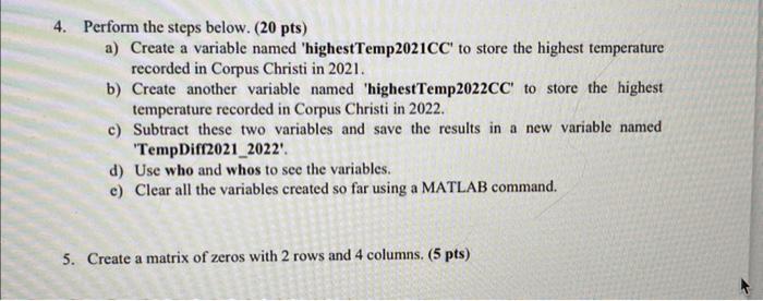 Solved 4. Perform the steps below. (20pts) a) Create a | Chegg.com