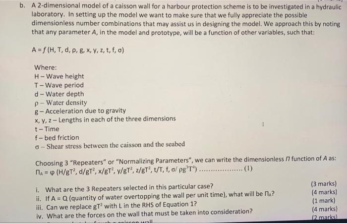 Solved A 2-dimensional model of a caisson wall for a harbour | Chegg.com