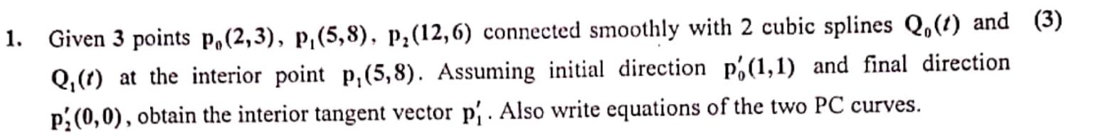Solved Given 3 ﻿points p0(2,3),p1(5,8),p2(12,6) ﻿connected | Chegg.com